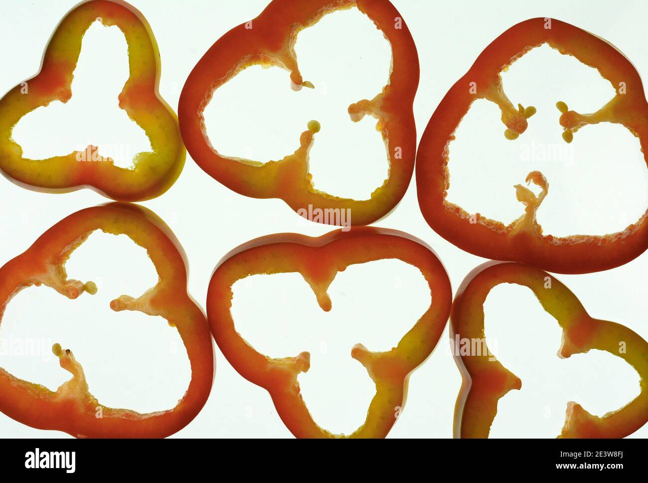 Sliced fresh red paprika isolated on white background Stock Photo - Alamy