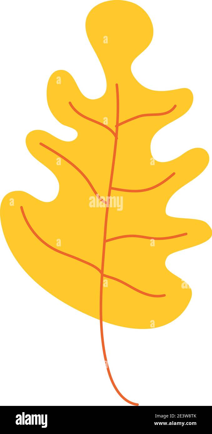 yellow color leave nature icon vector illustration design Stock Vector ...