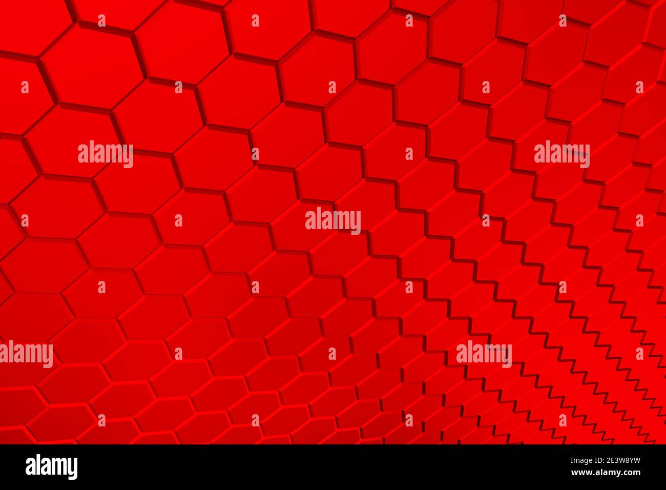 Red hexagon pattern - honeycomb concept. 3D Rendering Stock Photo - Alamy