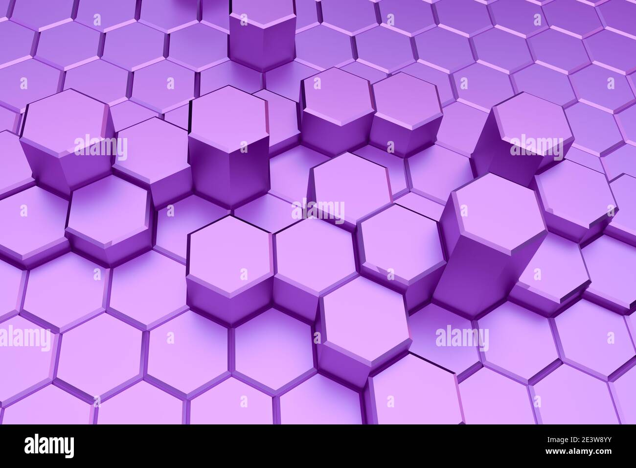 Purple hexagon pattern - honeycomb concept. 3D Rendering Stock Photo ...