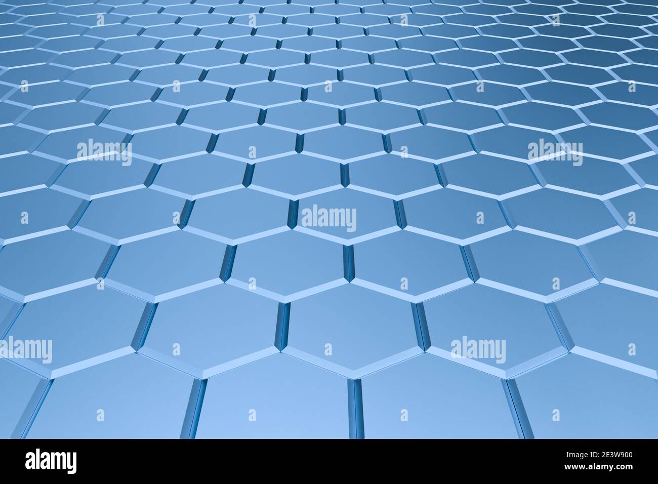 Blue hexagon pattern - honeycomb concept. 3D Rendering Stock Photo - Alamy