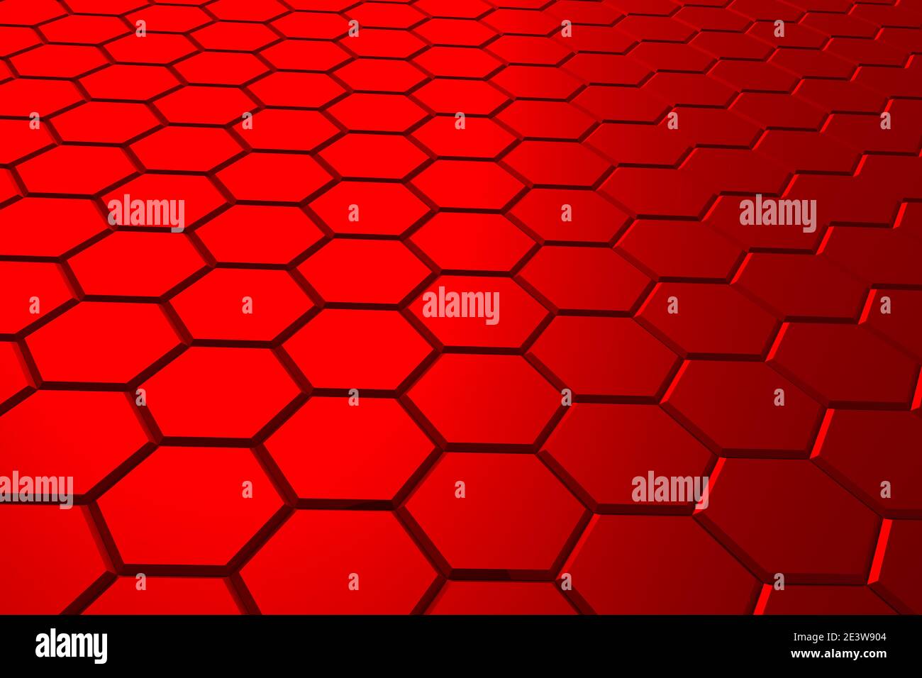 Red hexagon pattern - honeycomb concept. 3D Rendering Stock Photo - Alamy