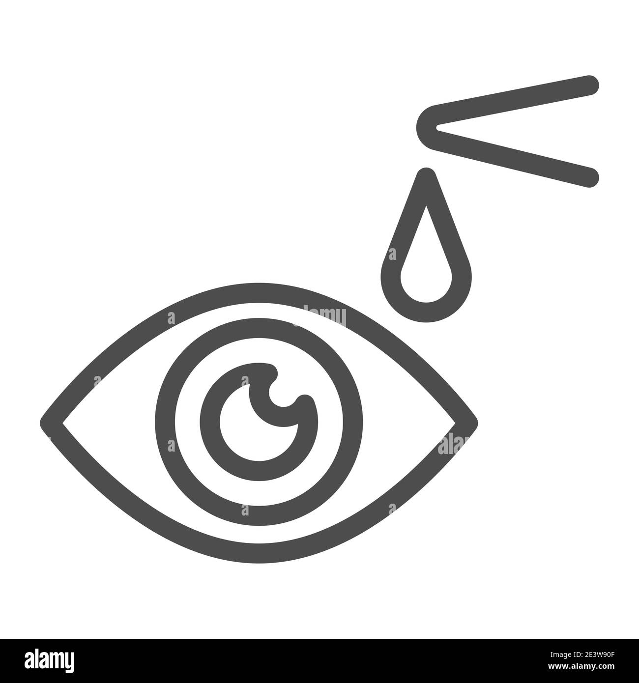 Eye drops line icon, Heath care concept, Eye health sign on white ...