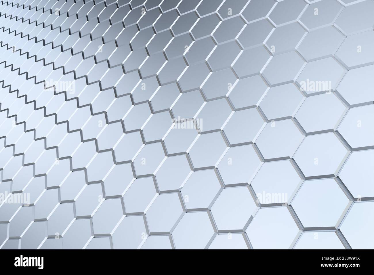 Silver hexagon pattern - honeycomb concept. 3D Rendering Stock Photo ...