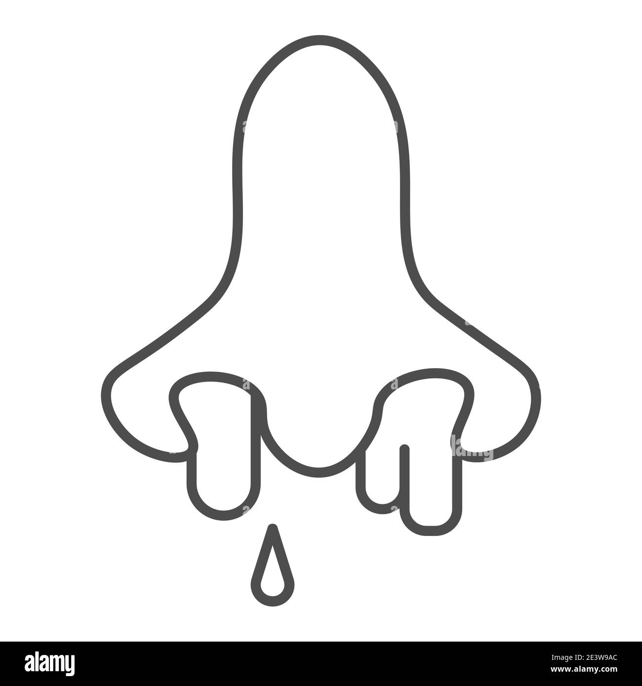 Runny nose thin line icon, coronavirus epidemic concept, covid19 ...