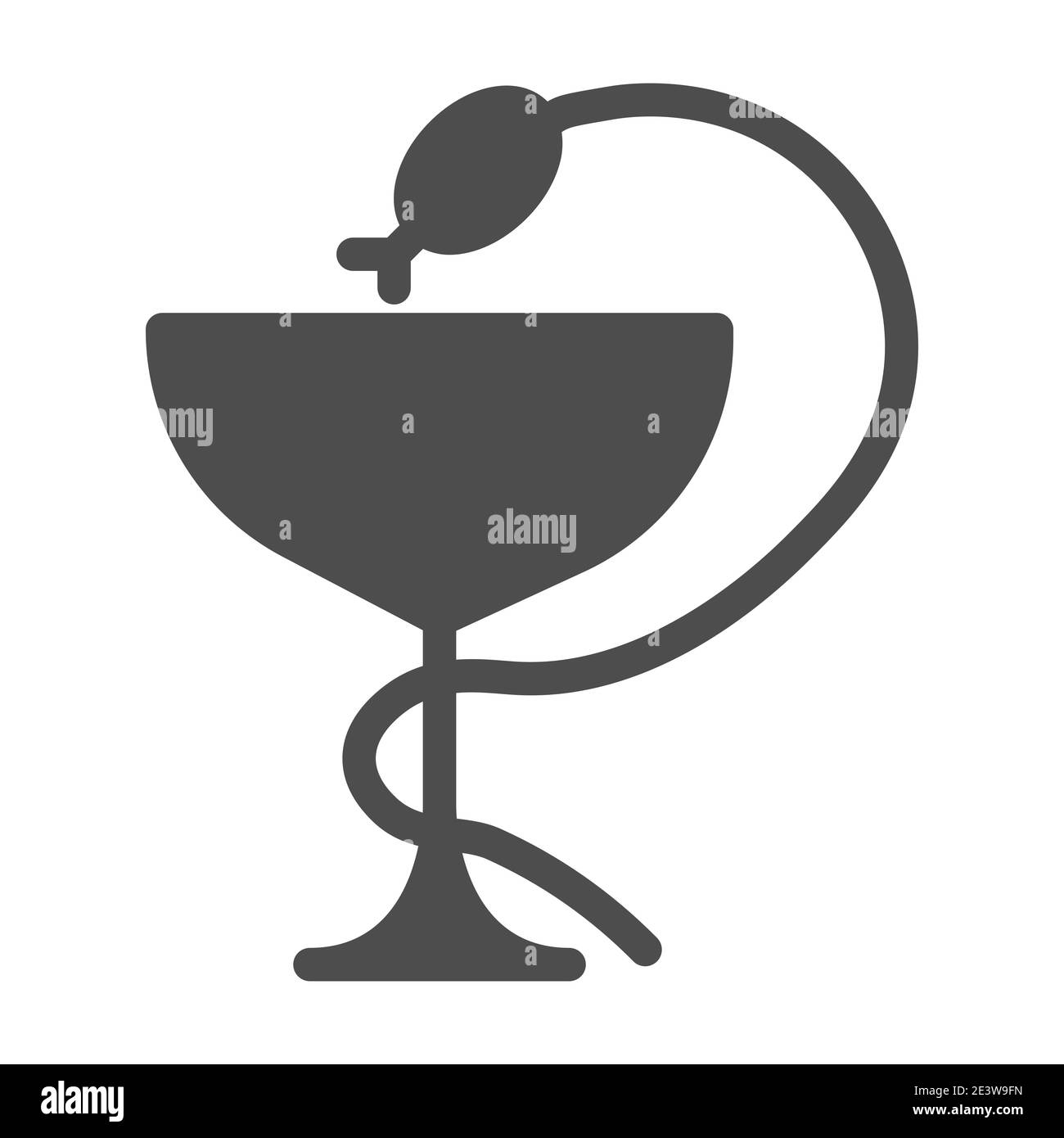 Medical snake and cup solid icon, medicine concept, Pharmacy symbol on ...