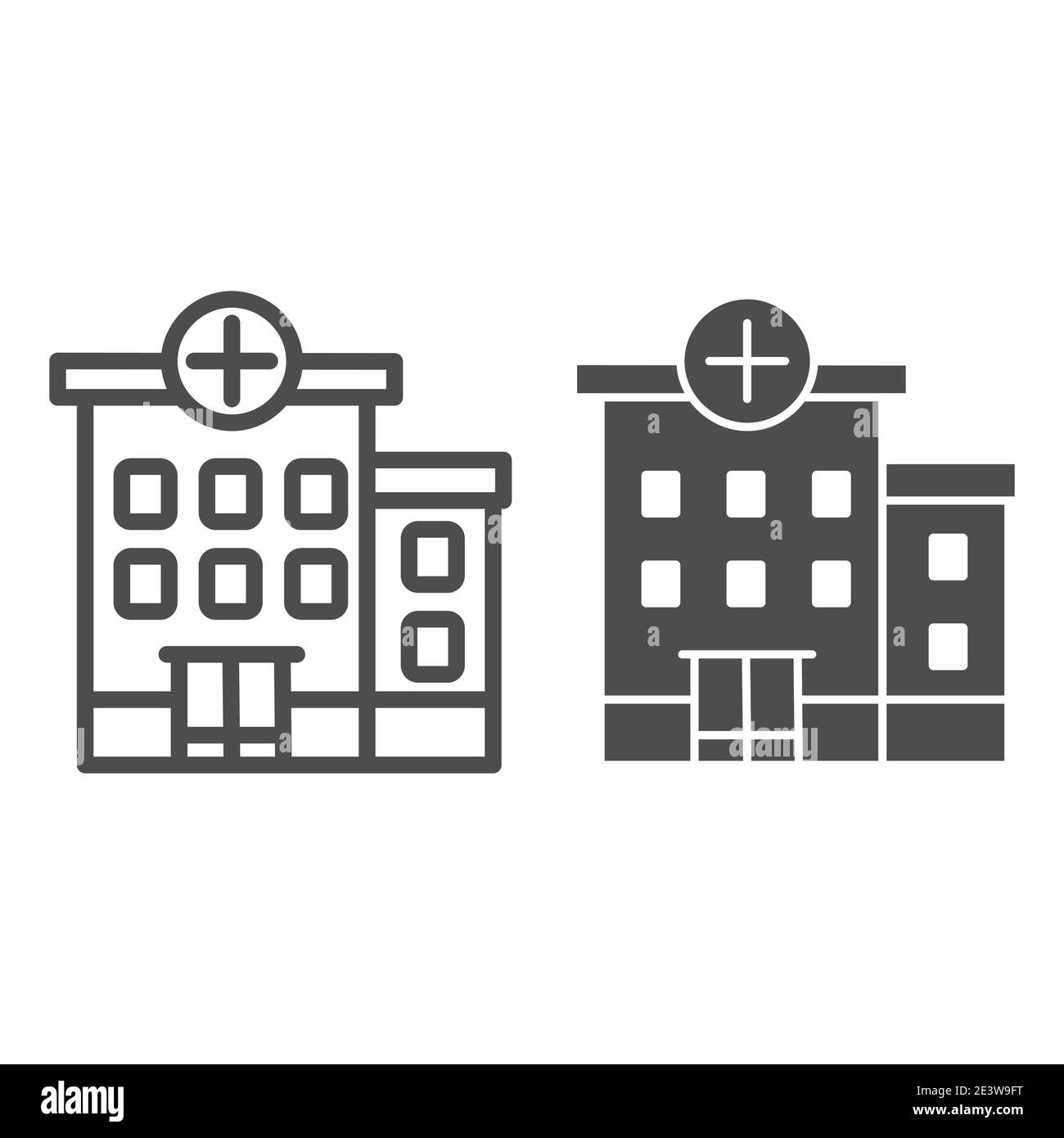 Hospital line and solid icon, healthcare concept, hospital building ...