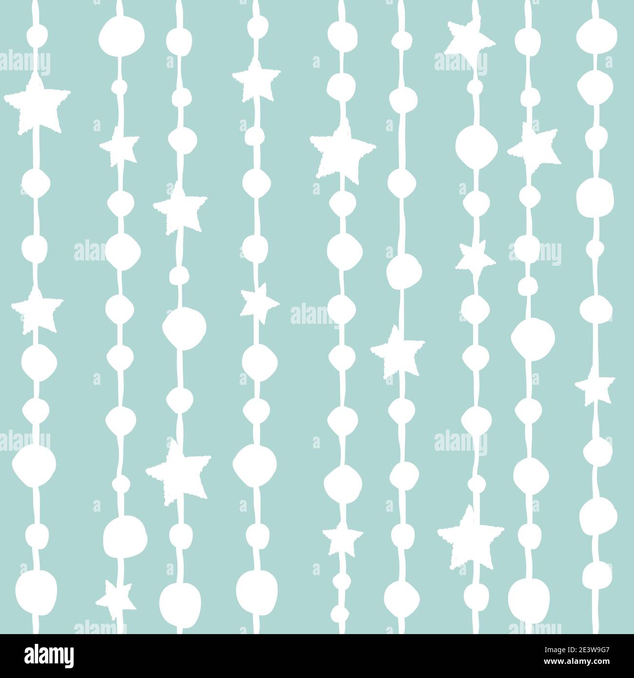 Seamless background with shabby hand drawn beads and stars. White ...