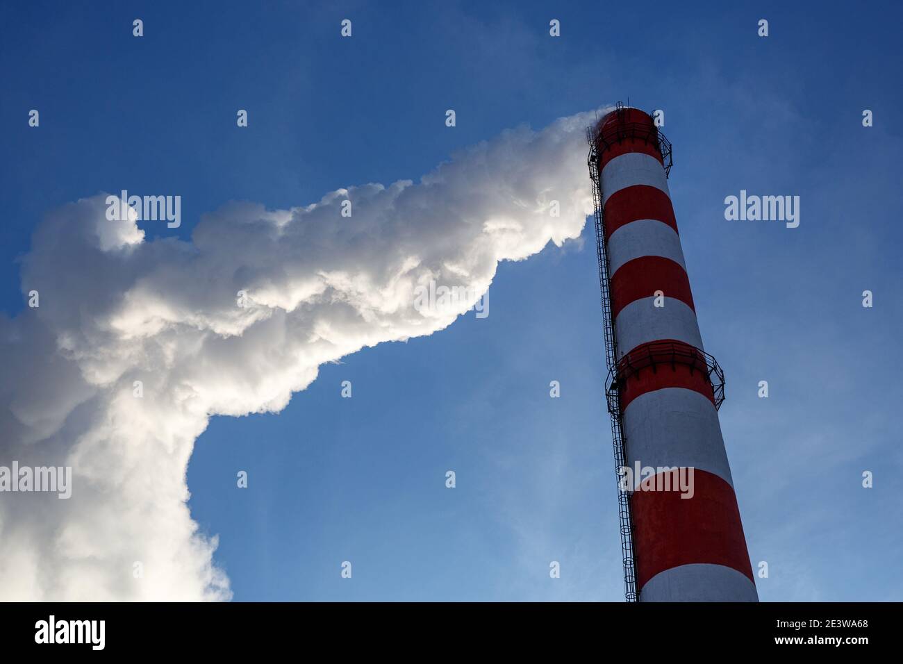 White smoke from the chimney, bottom view Stock Photo - Alamy