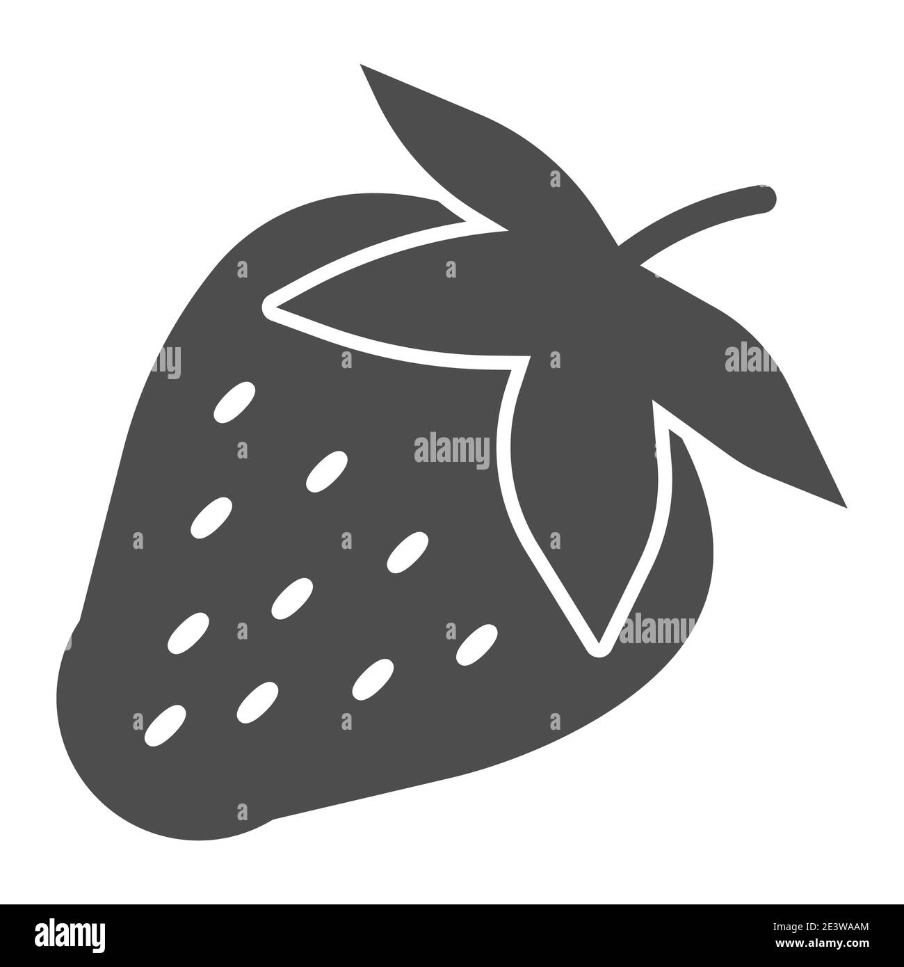 Strawberry solid icon, fruits concept, Strawberries sign on white ...