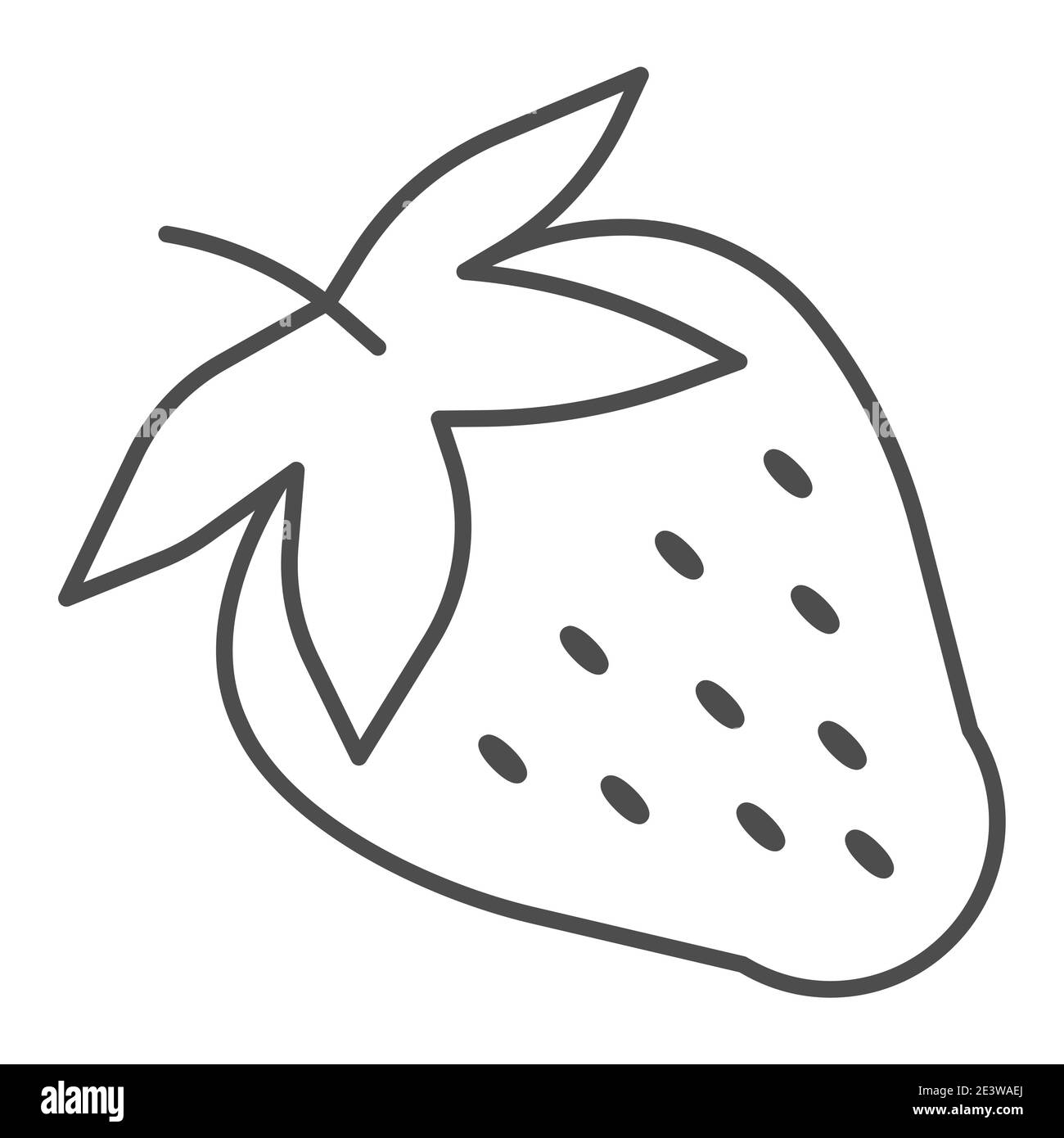 Strawberry thin line icon, fruits concept, Strawberries sign on white ...