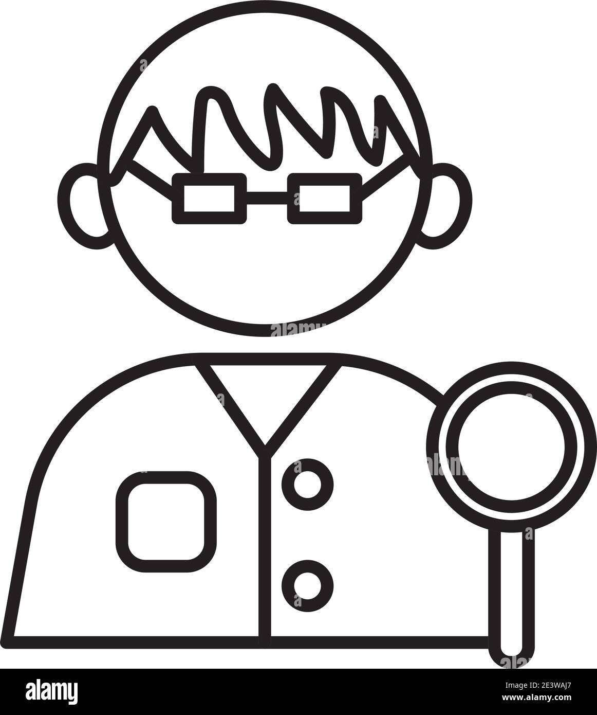 profession investigator worker avatar line style icon vector ...
