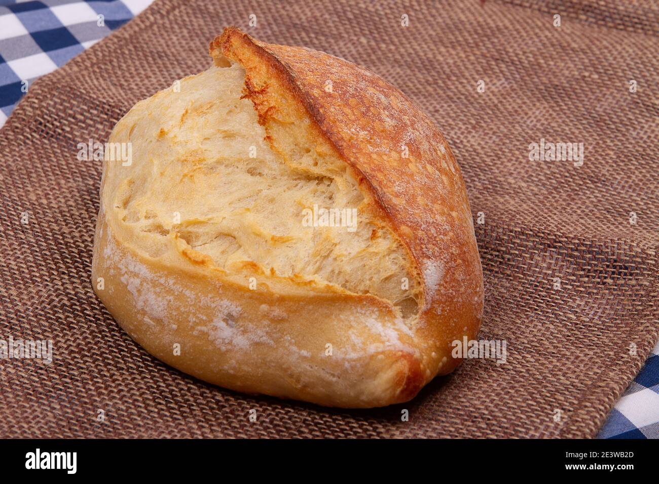 Loaf of Freshly baked homemade traditional french bread on rustic ...