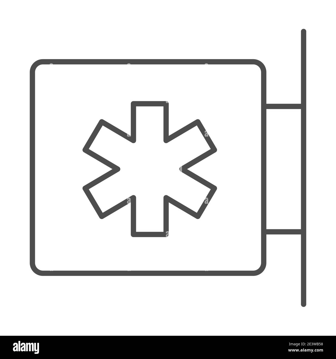 Pharmacy sign with star thin line icon, Heath care concept, Medical ...