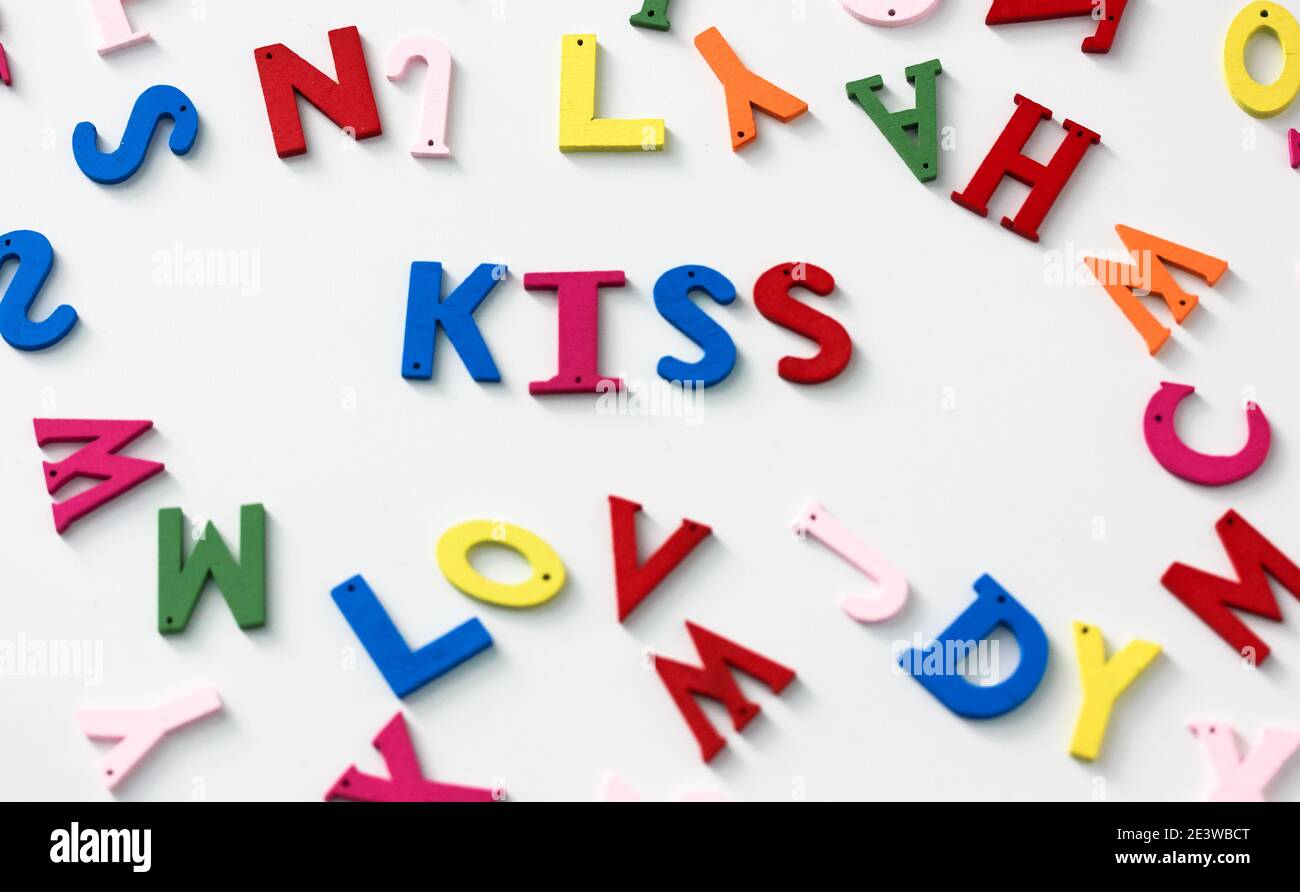Kiss word hi-res stock photography and images - Alamy