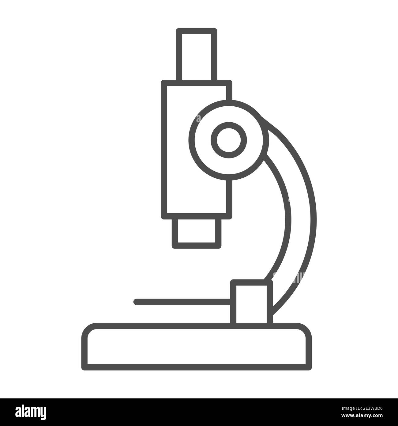 Microscope thin line icon, Medicine concept, Laboratory magnification ...
