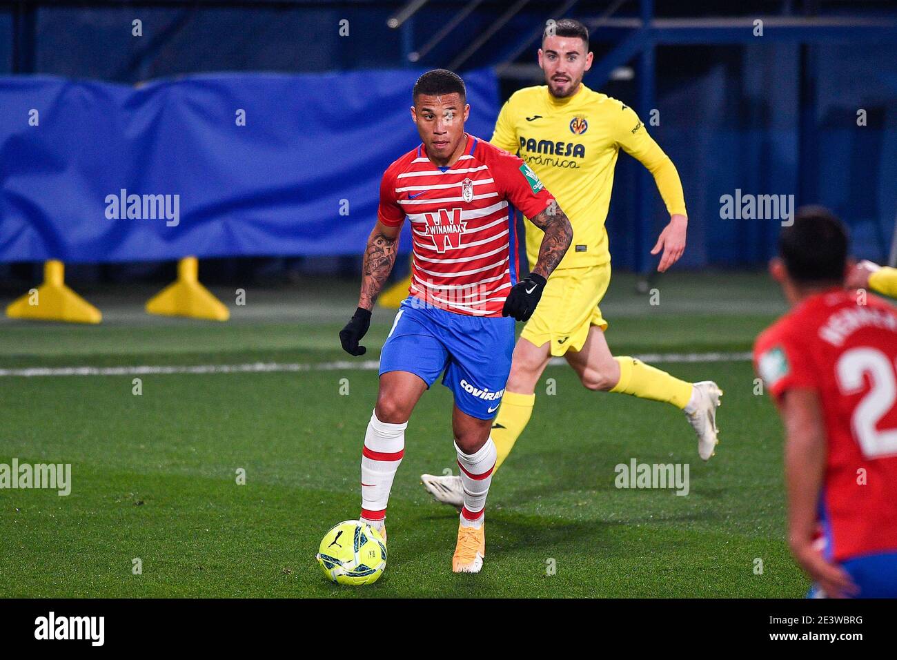 VILLARREAL, SPAIN - JANUARY 20: Pedraza of Villarreal CF, Yangel ...
