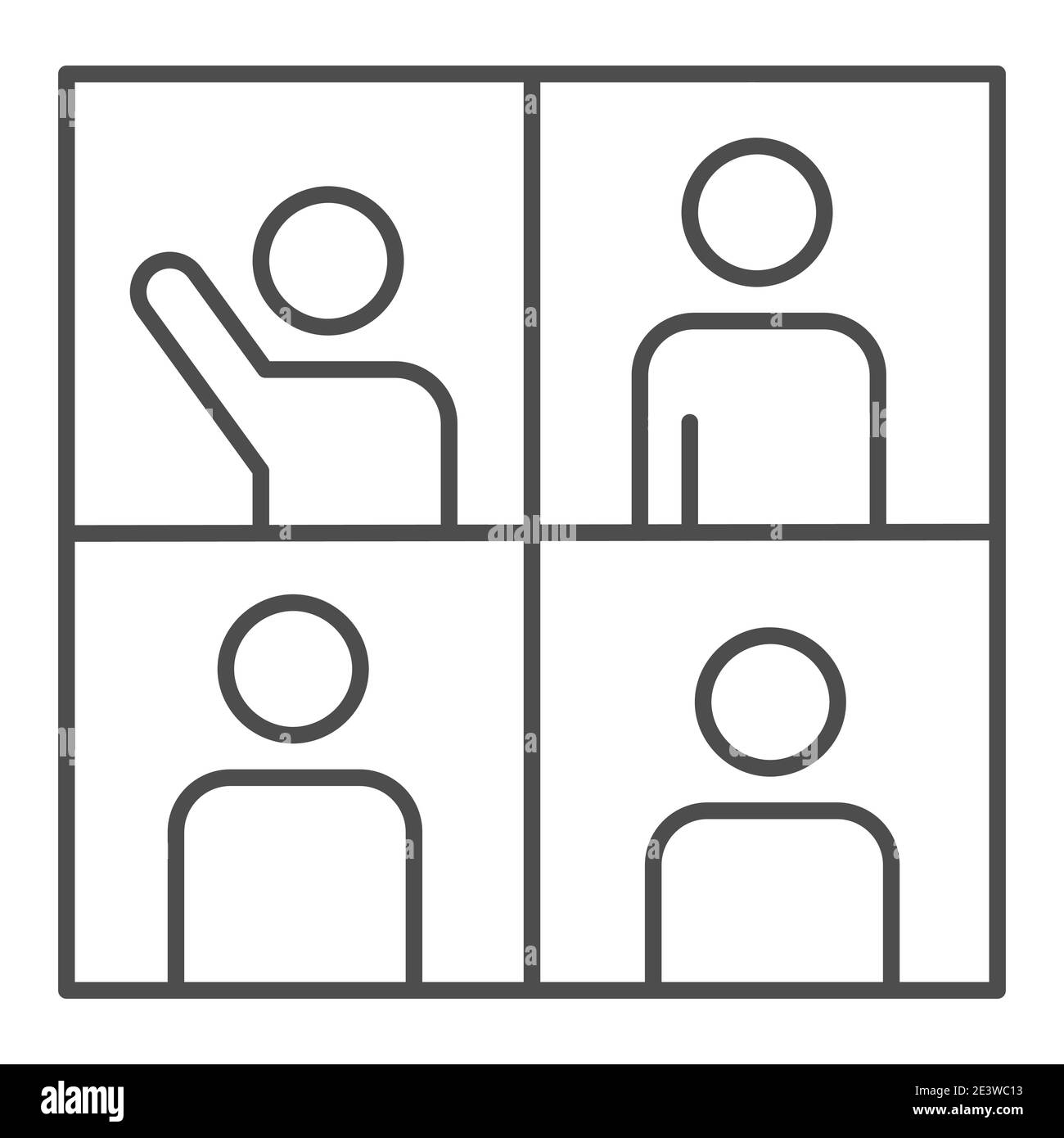 Video conference online meeting icon Black and White Stock Photos ...