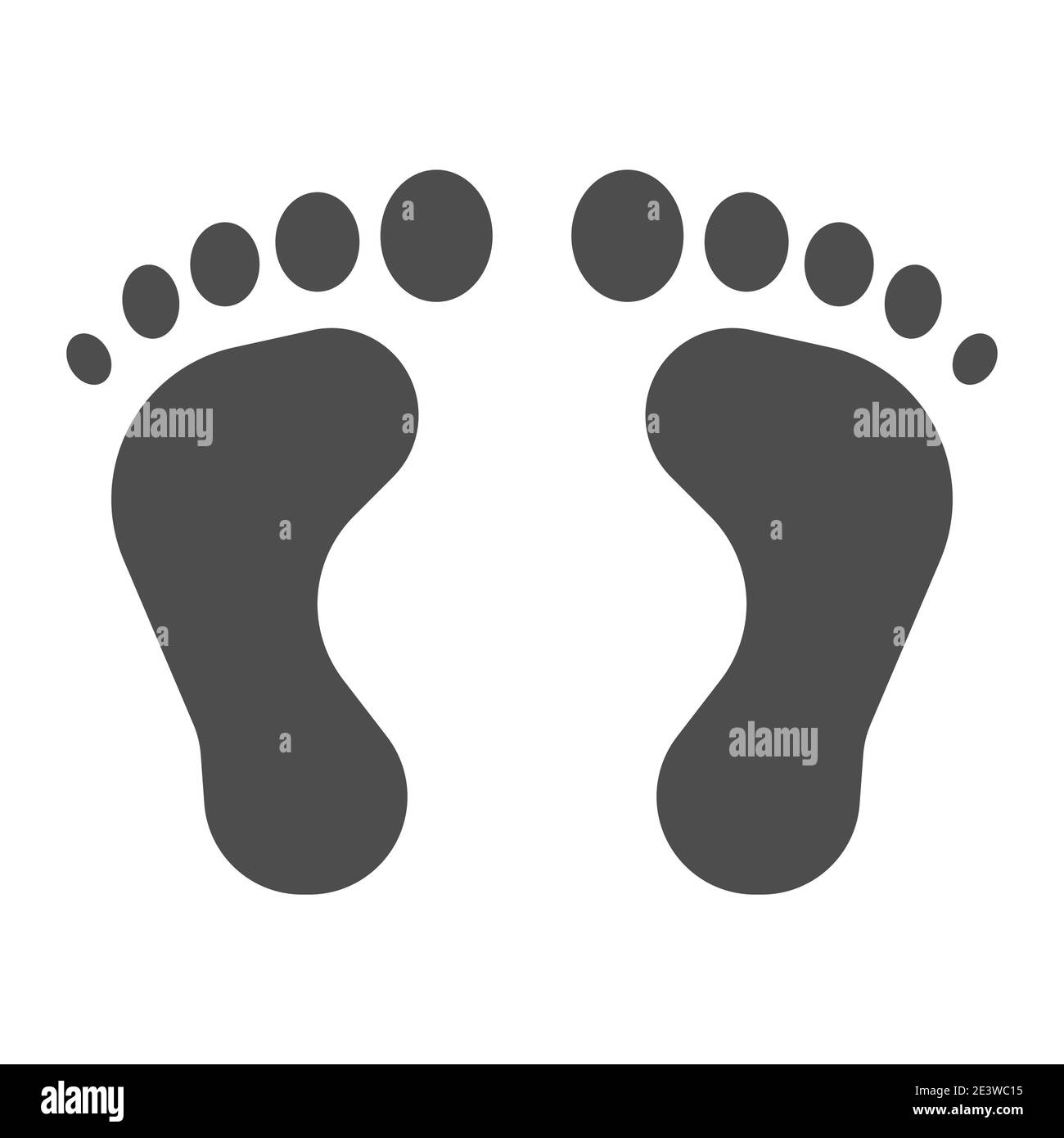 Feet solid icon, human body concept, bare foot print sign on white ...