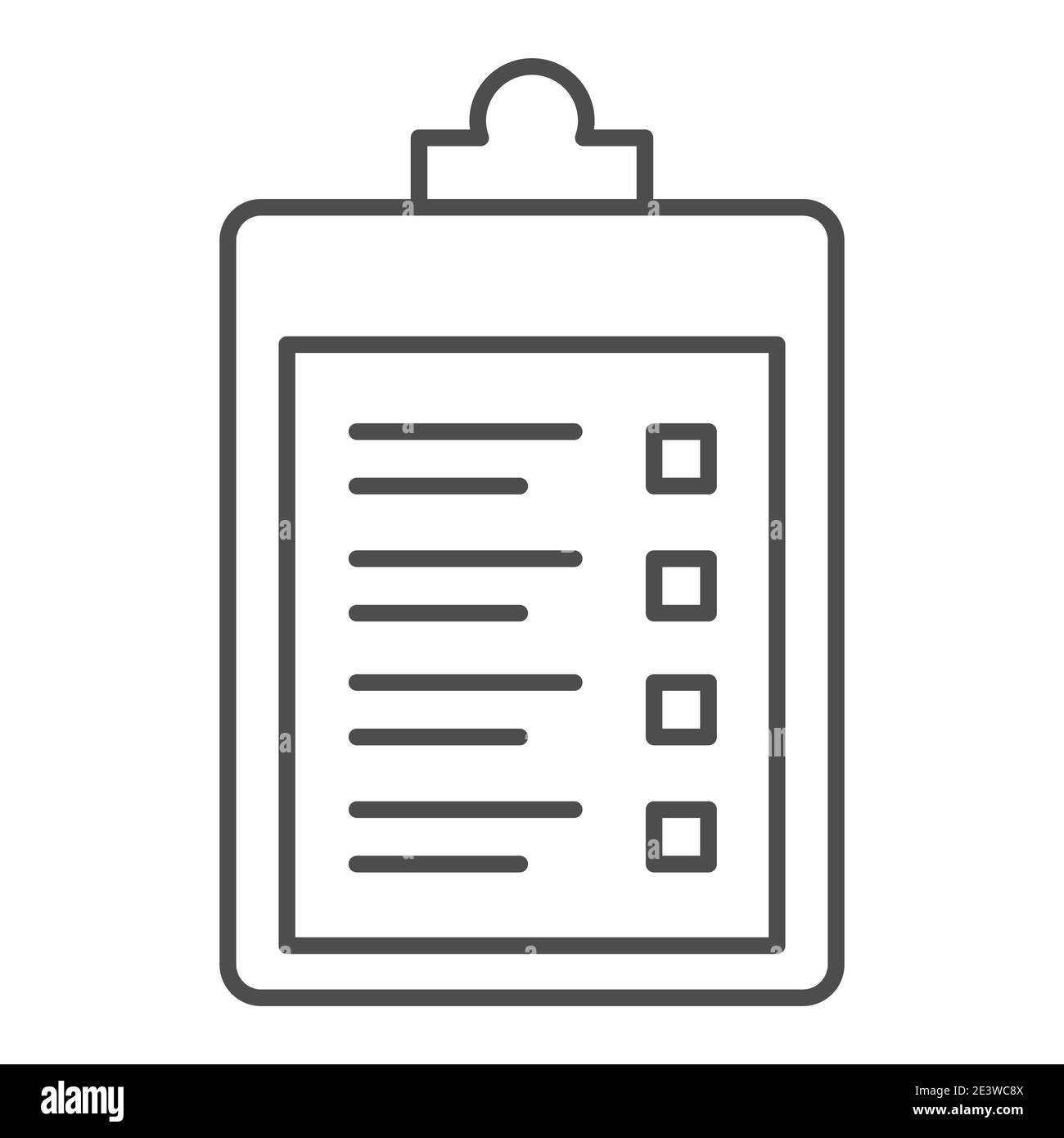 Clipboard with checklist thin line icon, Heath care concept, Medical ...