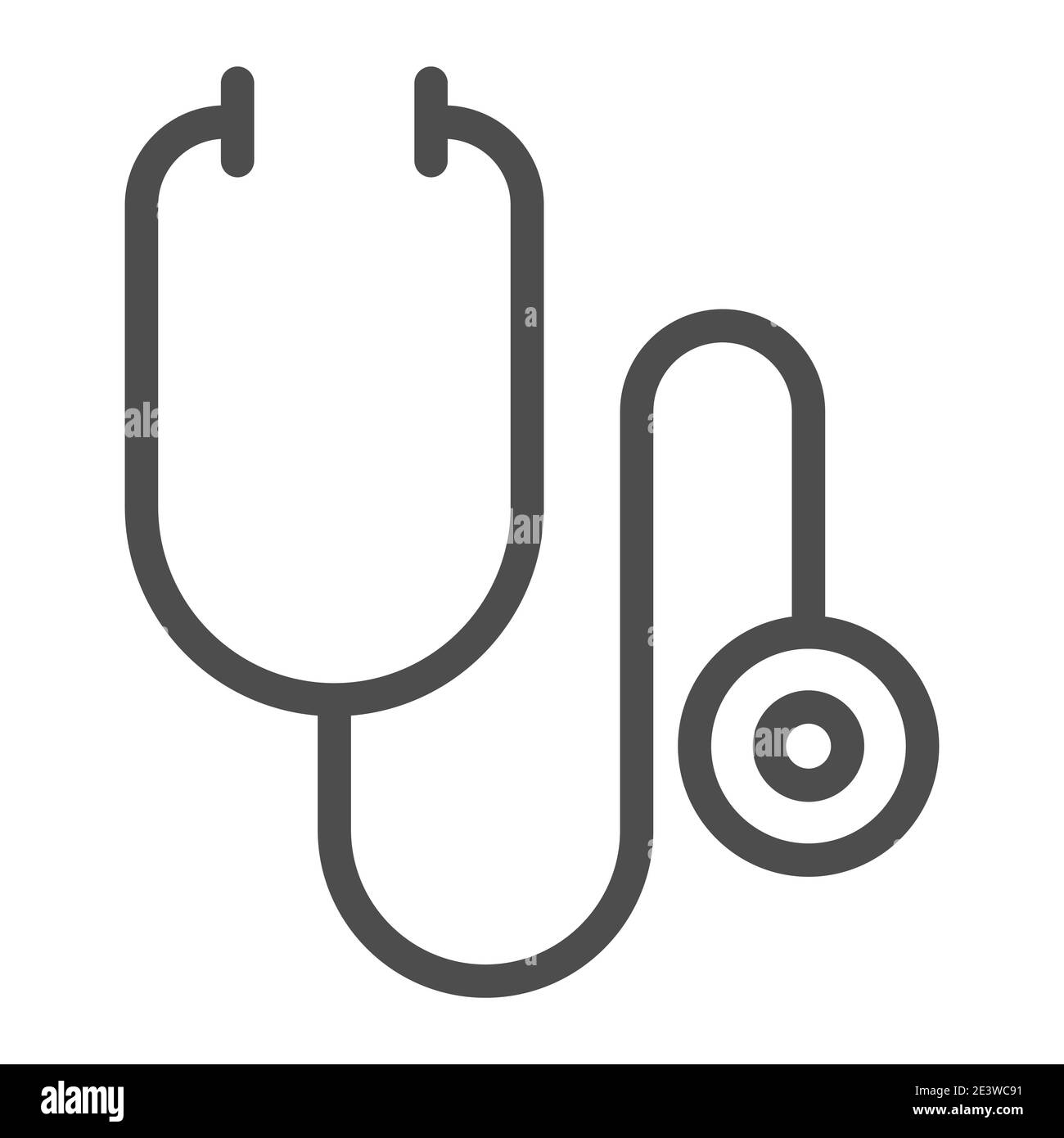 Stethoscope line icon, healthcare concept, medical instrument for ...