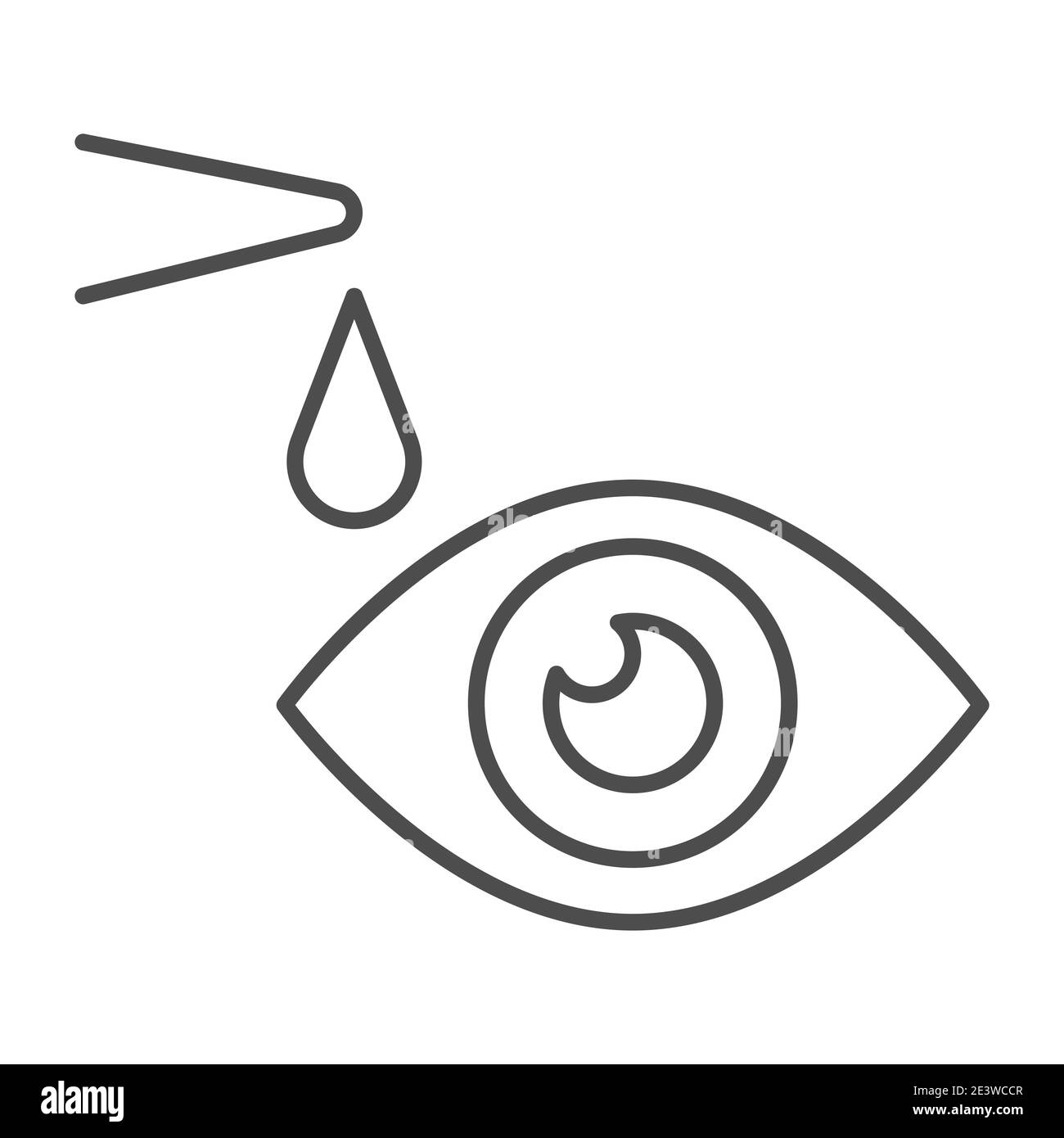 Eye drops thin line icon, Heath care concept, Eye health sign on white ...