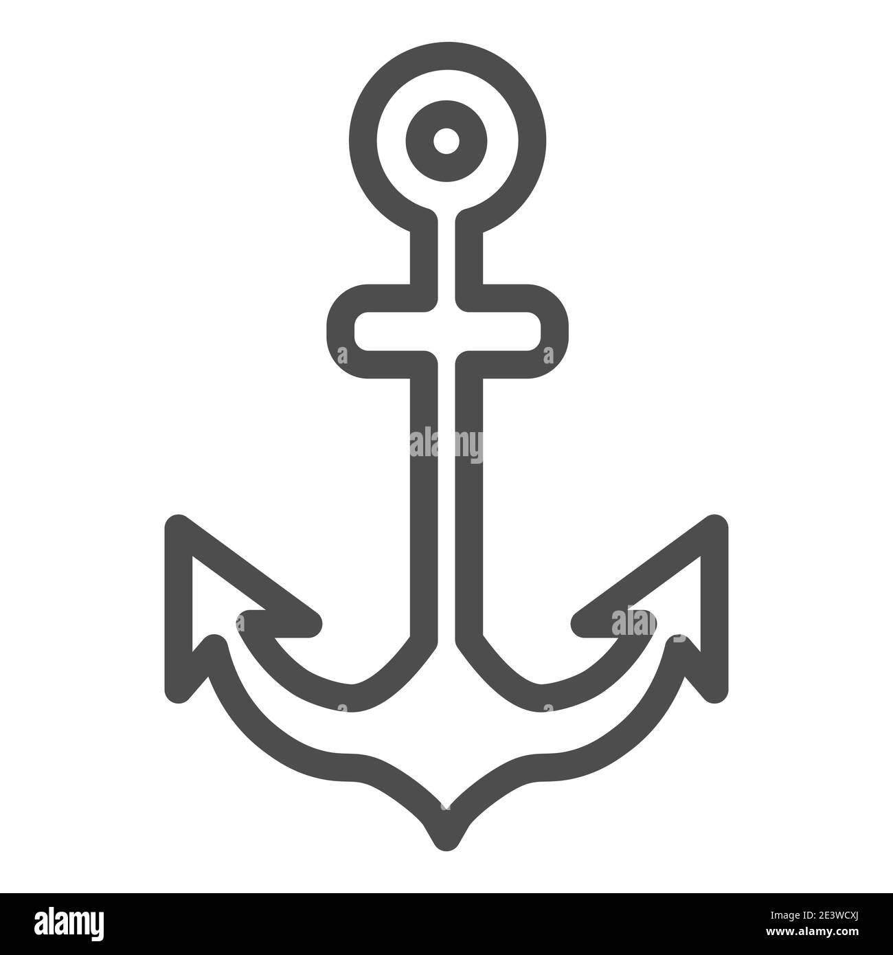 Anchor line icon, ocean concept, navigation and nautical symbol sign on ...