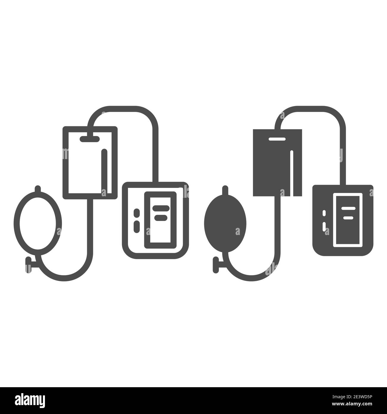 Electronic tonometer line and solid icon, Heath care concept, Arterial ...