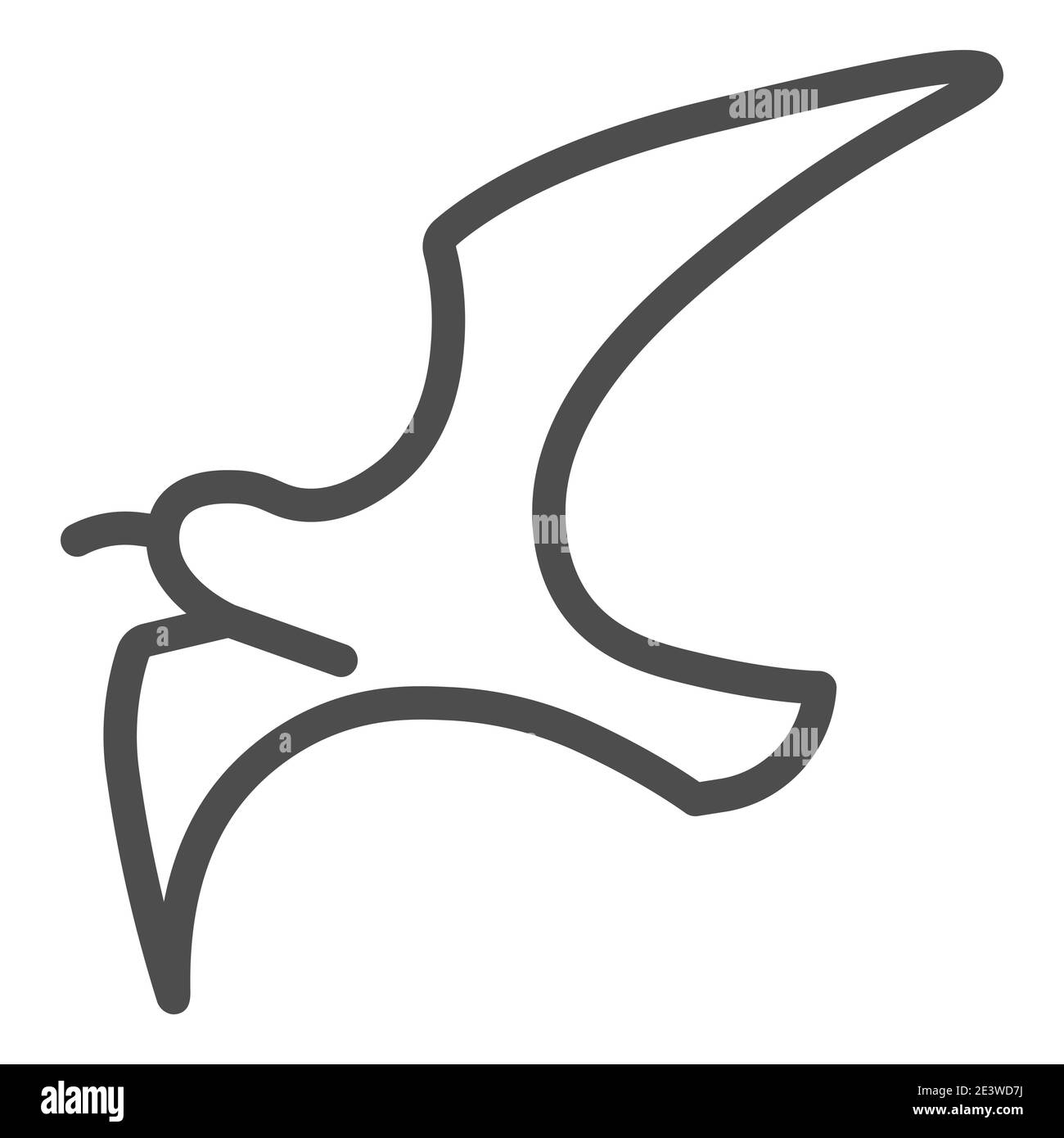 Seagull line icon, marine concept, sea gull sign on white background ...