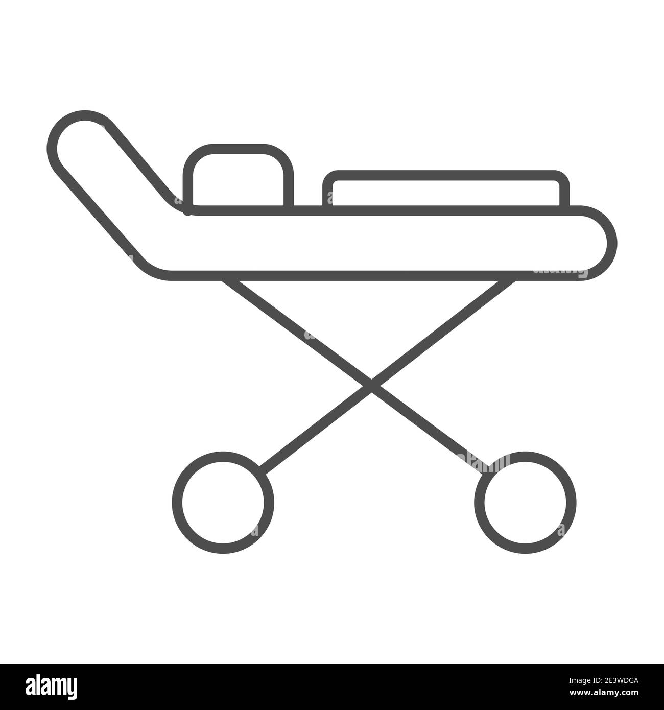 Stretcher thin line icon, Heath care concept, Medical couch sign on ...
