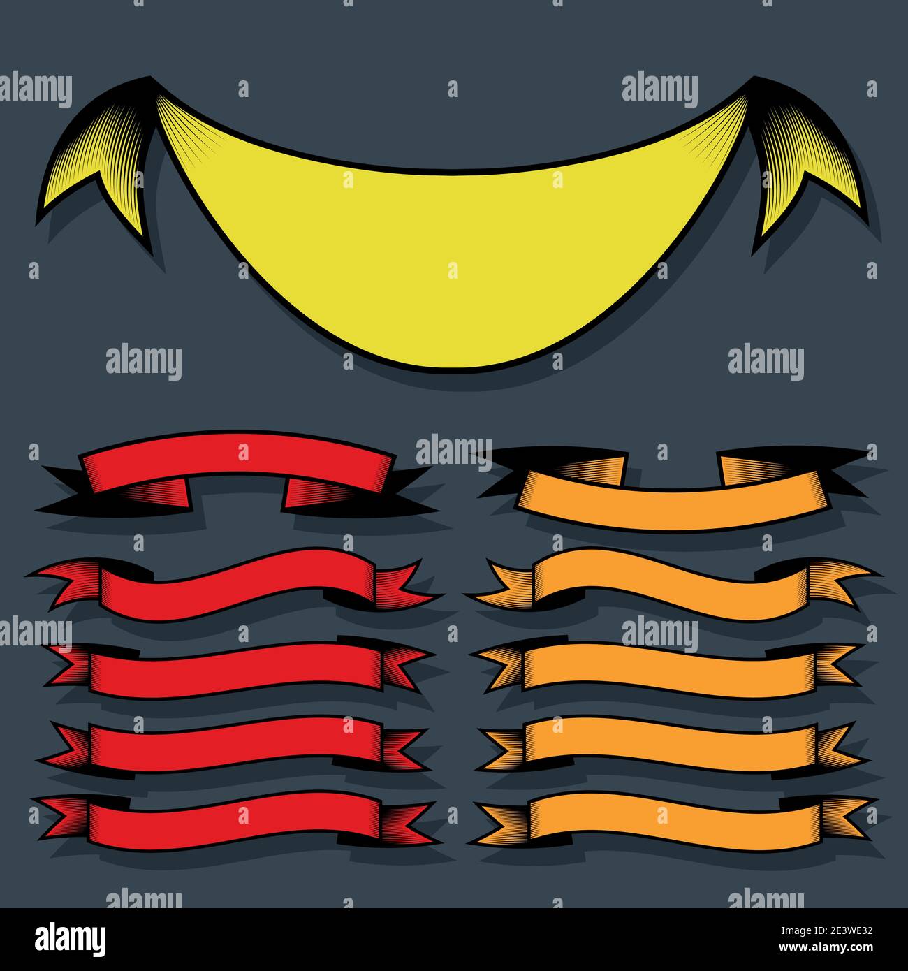 Set of design elements banners ribbons. Vector illustration Stock ...
