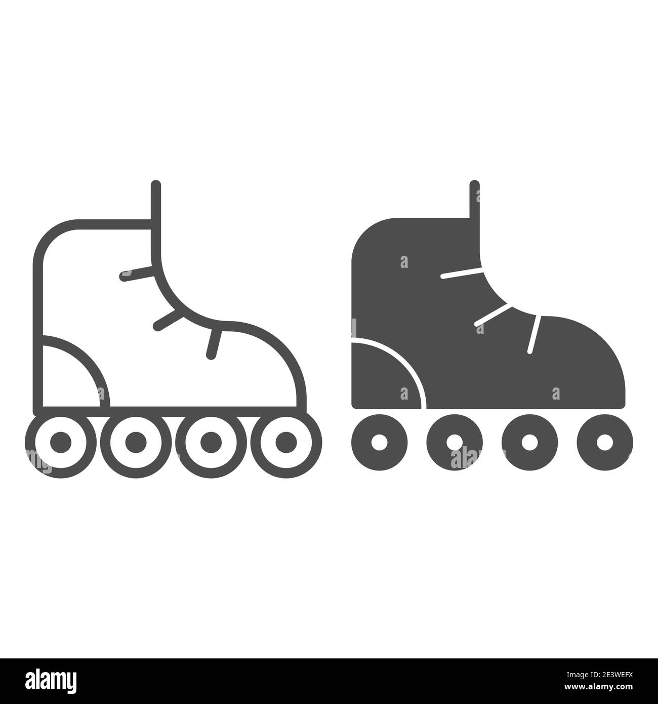 Roller-skates line and solid icon, sport concept, roller skate sign on ...