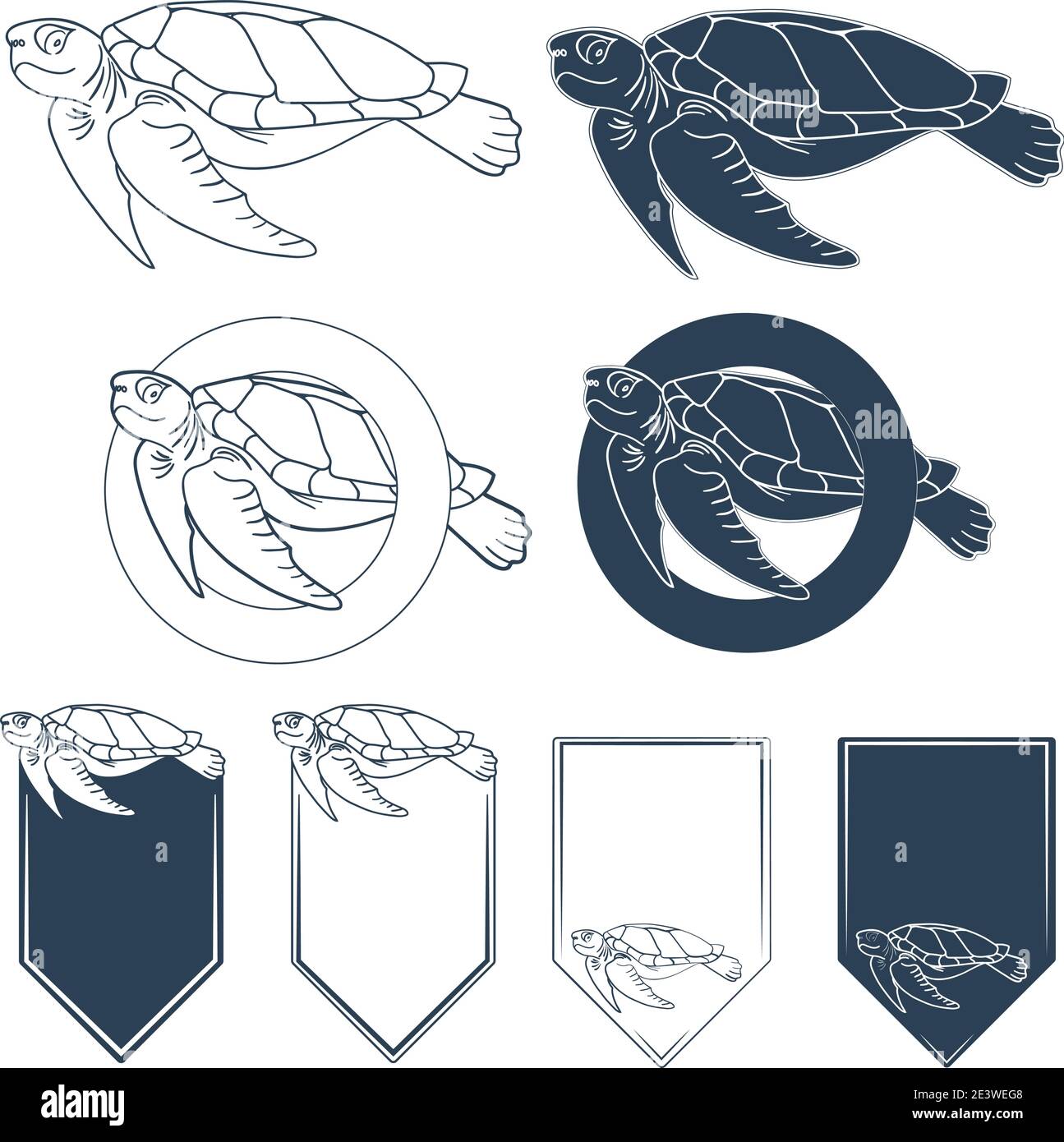 Sea turtles Stock Vector Images - Alamy