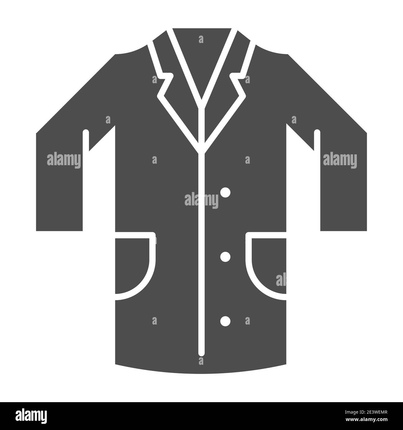 Medical gown solid icon, clothes concept, laboratory uniform sign on ...