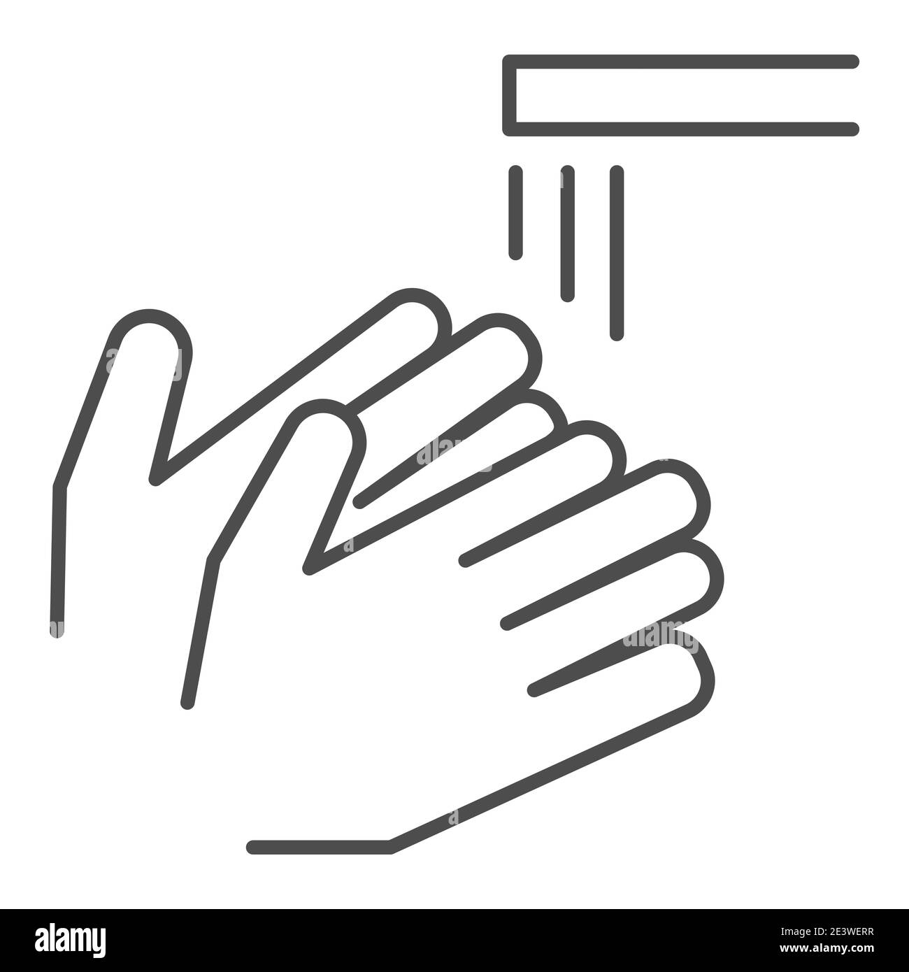 Wash your hands thin line icon, coronavirus prevention concept, Washing ...