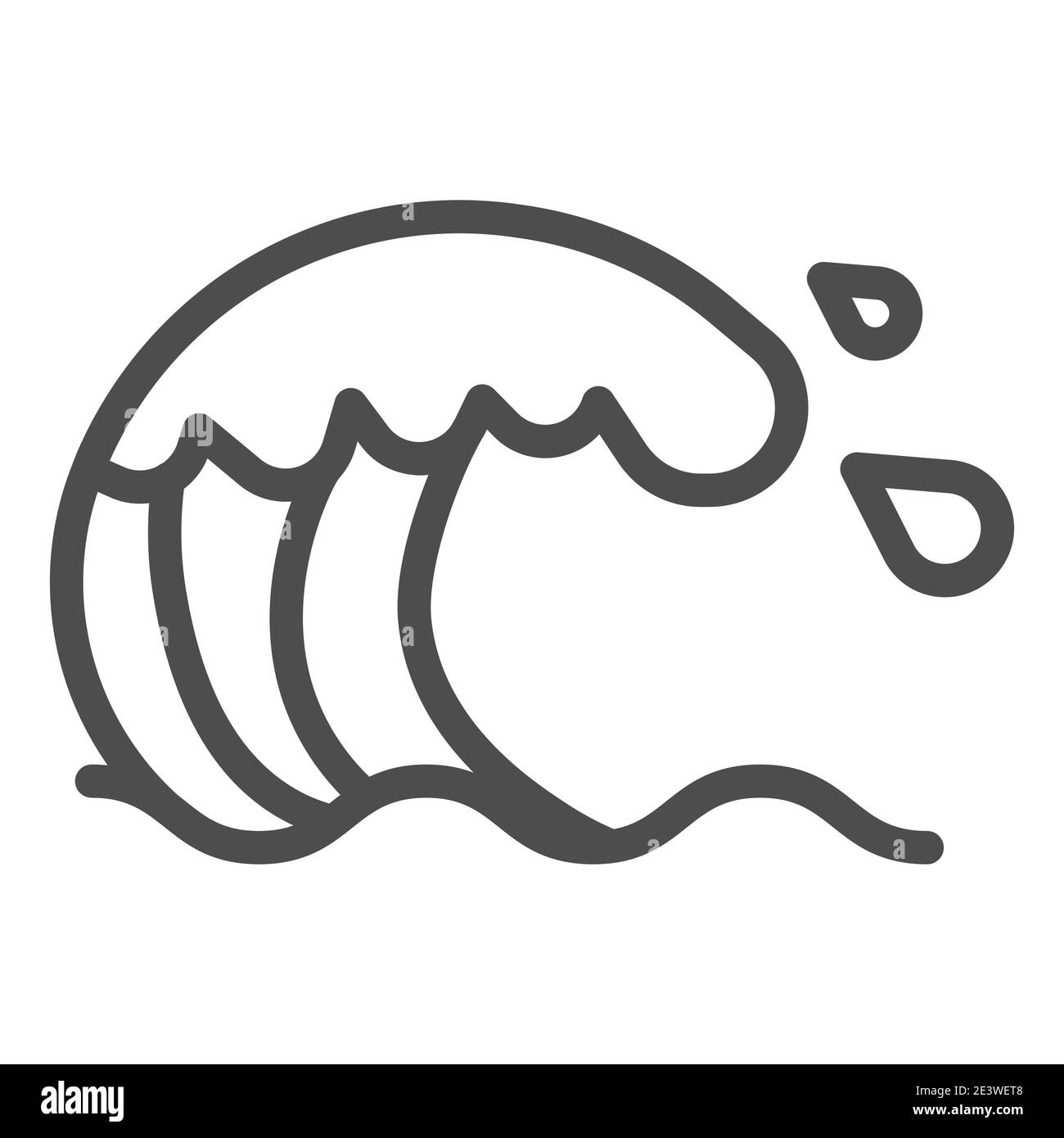 Wave line icon, nautical concept, ocean storm sign on white background ...