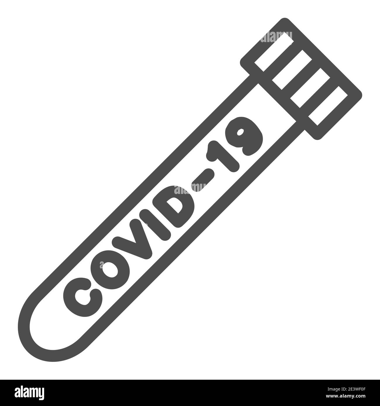 Coronavirus test tube line icon, Coronavirus infection concept, blood ...