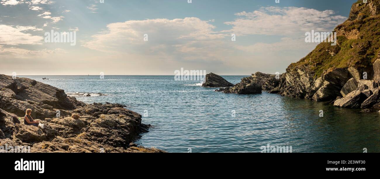 Swimming cove at Prawle Point, Devon Stock Photo - Alamy