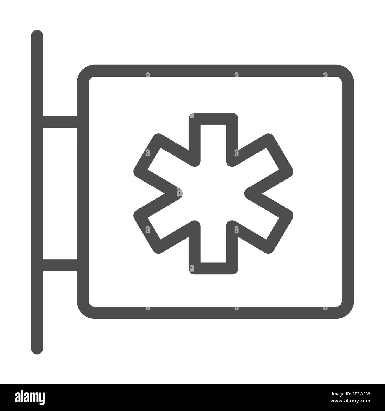 Pharmacy sign with star line icon, Heath care concept, Medical ...