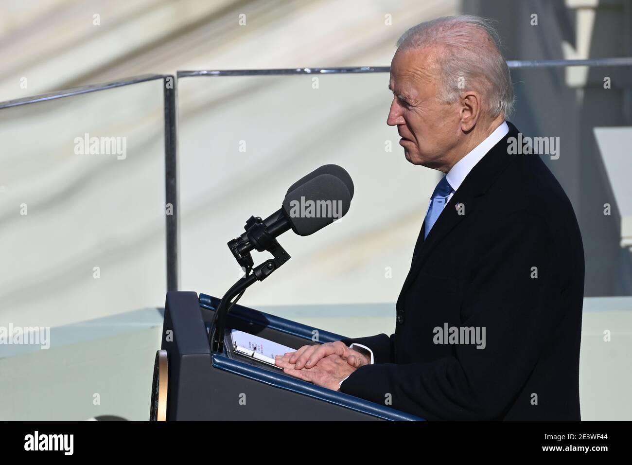 US President Joe Biden gives his Inauguration speech after being sworn ...