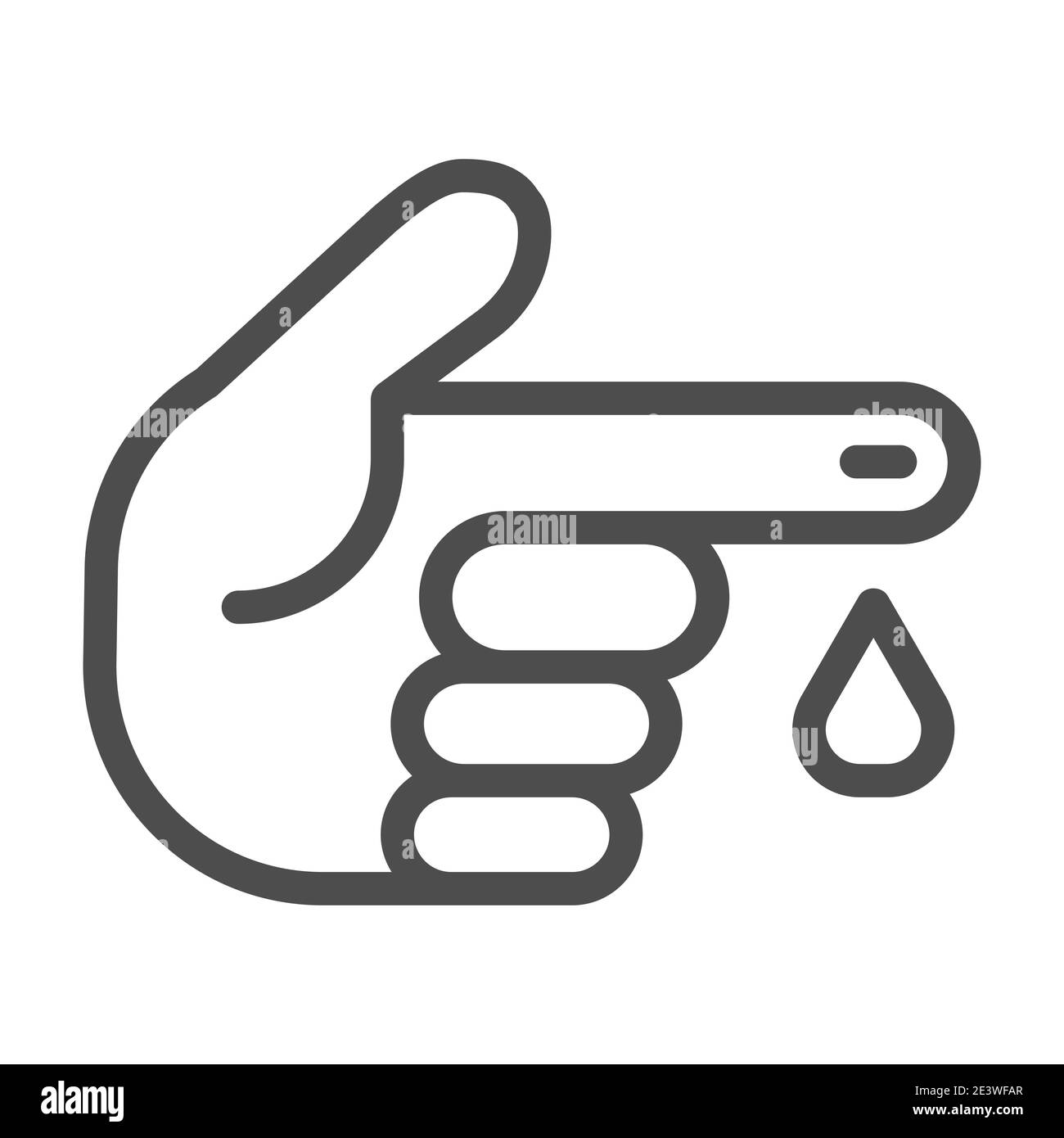 Hand with blood drop line icon, Medicine concept, Blood test sign on ...