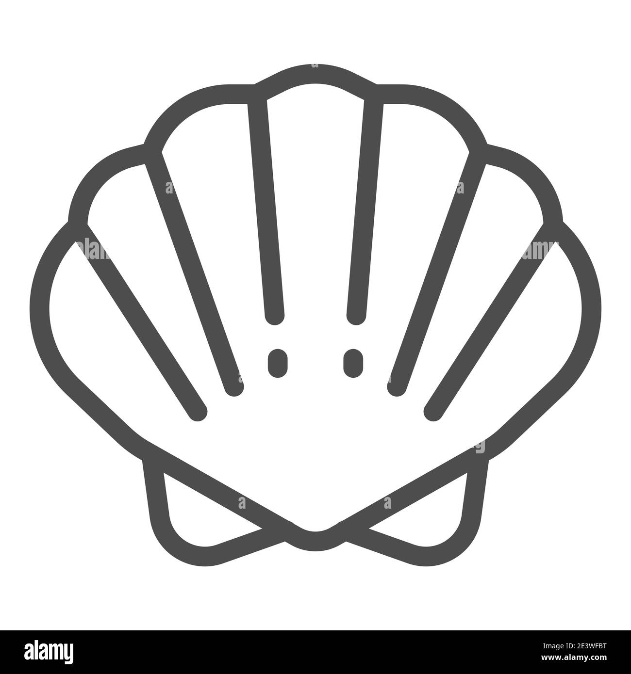 Shell line icon, ocean concept, shellfish shell sign on white ...