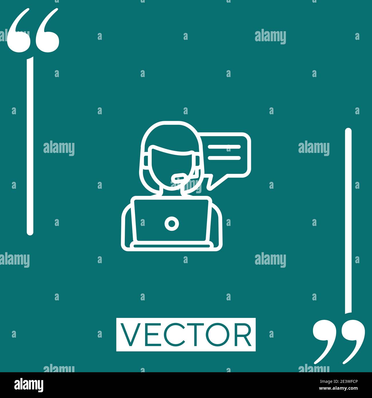 customer vector icon Linear icon. Editable stroke line Stock Vector ...