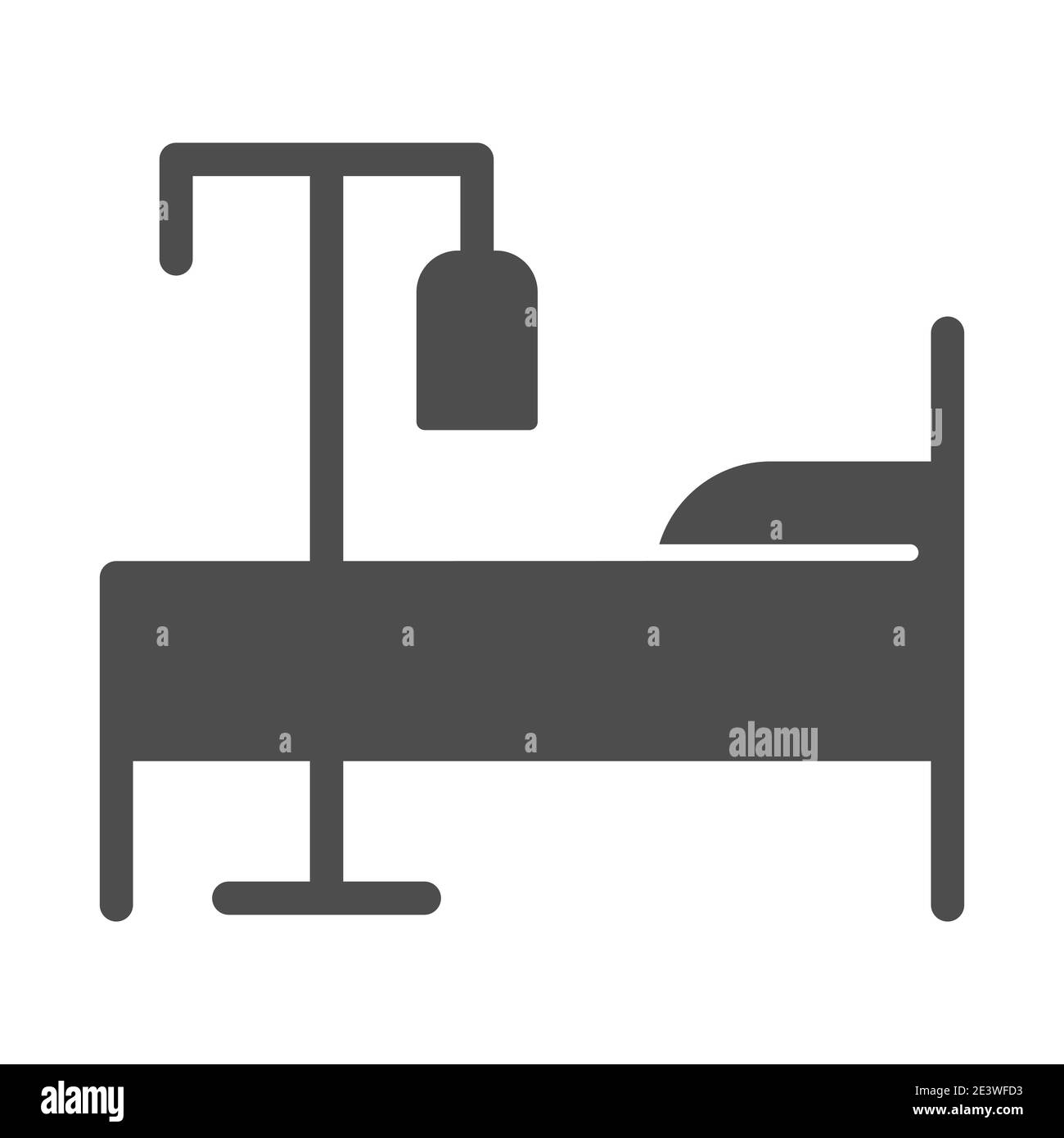 Bed and dropper solid icon, Emergency therapy concept, Hospital bed ...