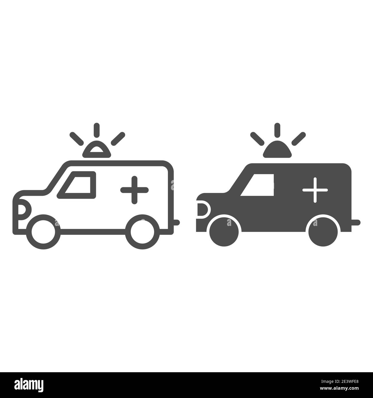 Ambulance car line and solid icon, healthcare concept, Emergency ...