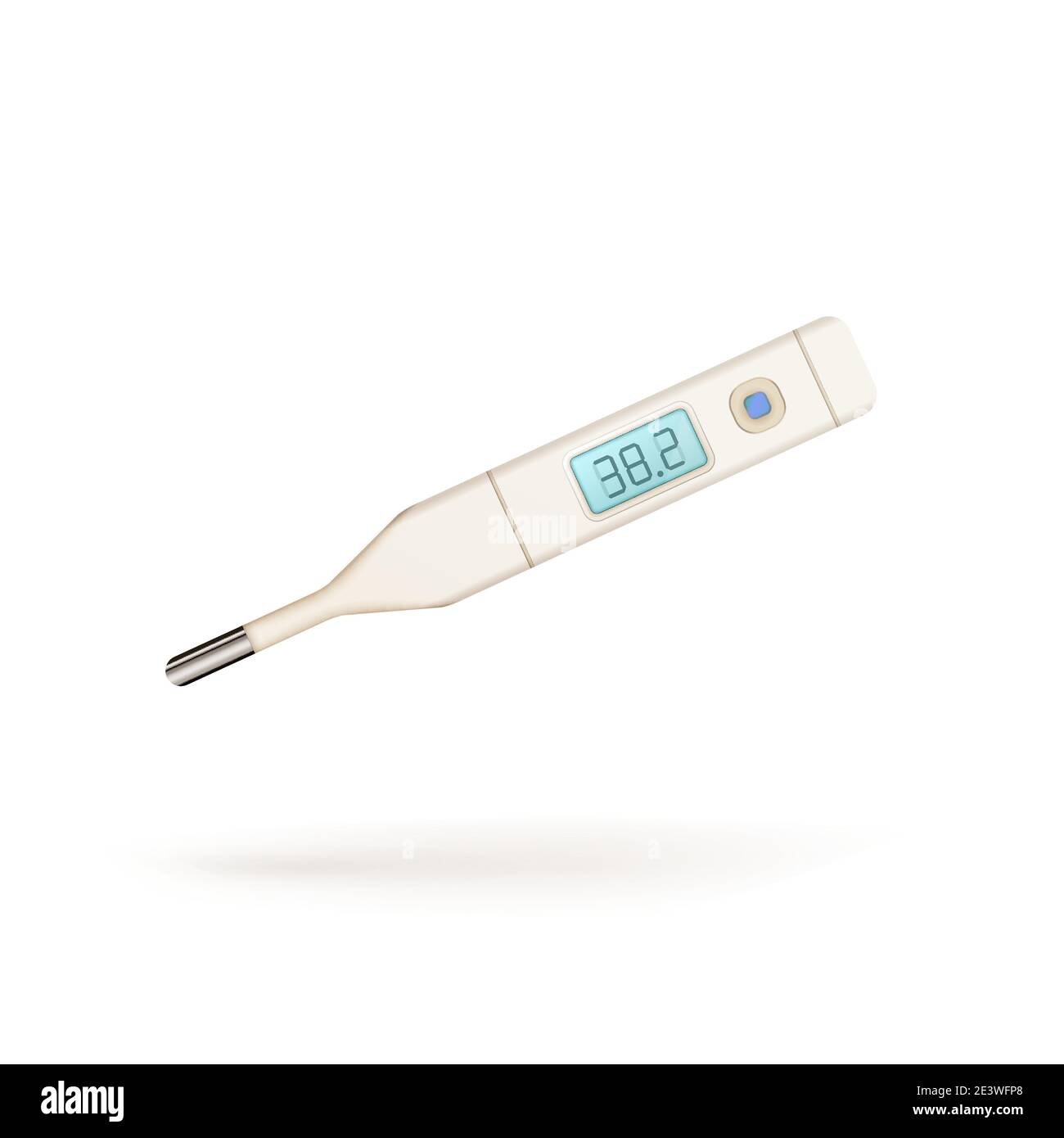 Bright glossy realistic medical thermometer with fever temperature of ...