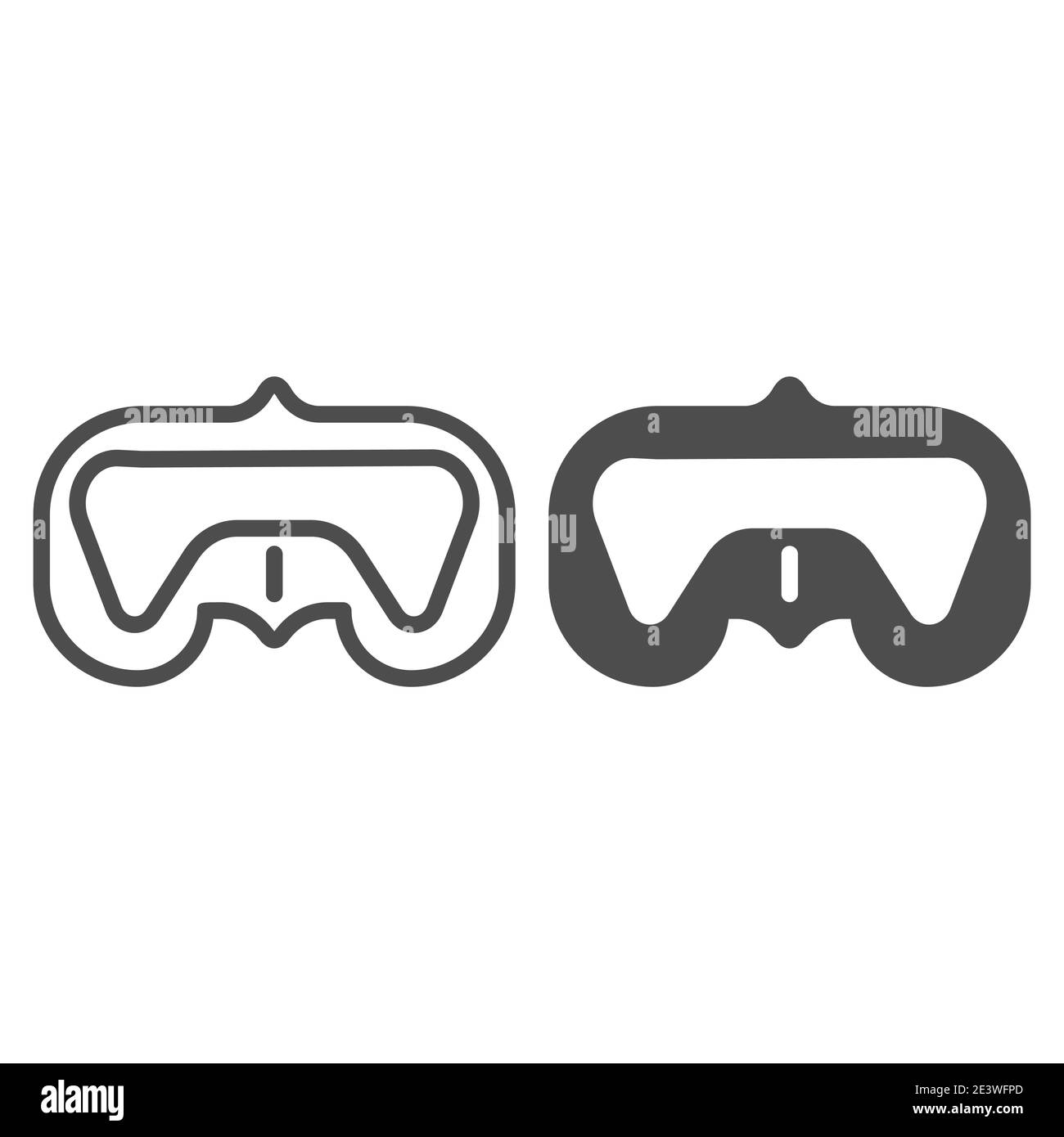 Diving mask line and solid icon, underwater sport concept, Scuba diving ...