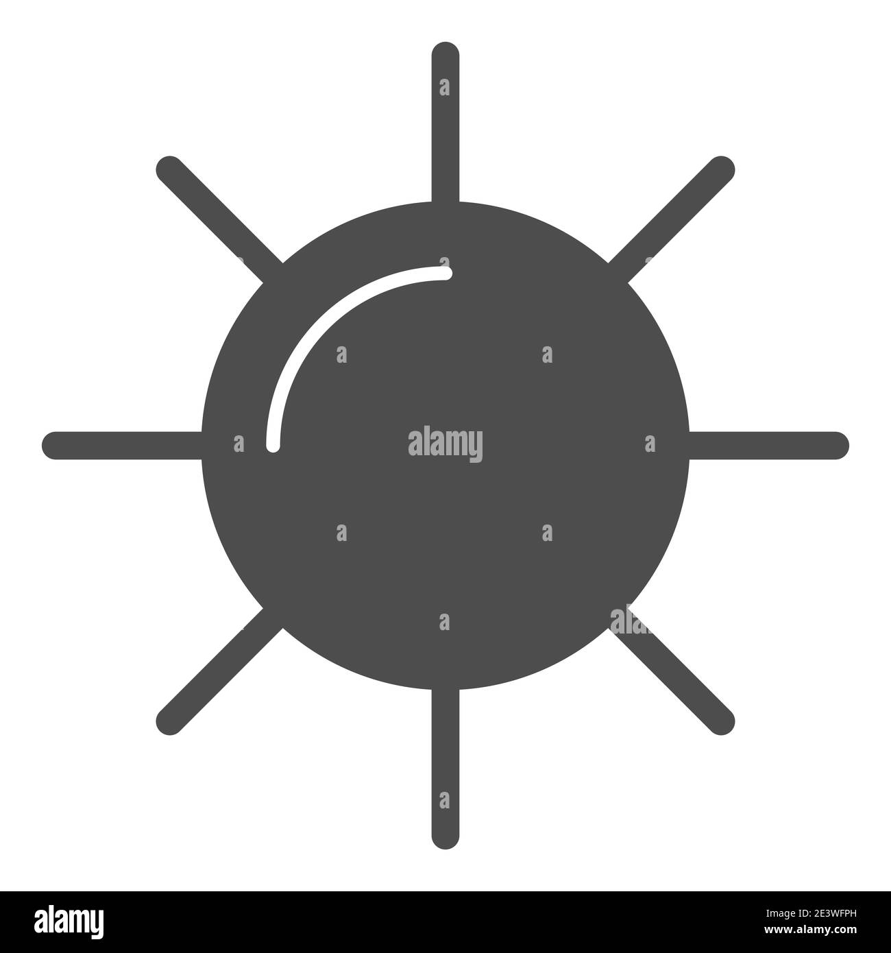 Sun solid icon, Summer concept, sunlight sign on white background, sun ...