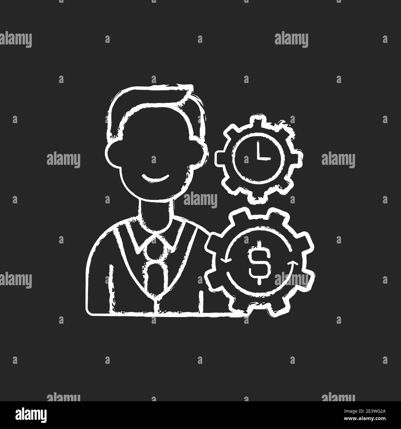 Finance department chalk white icon on black background Stock Vector ...