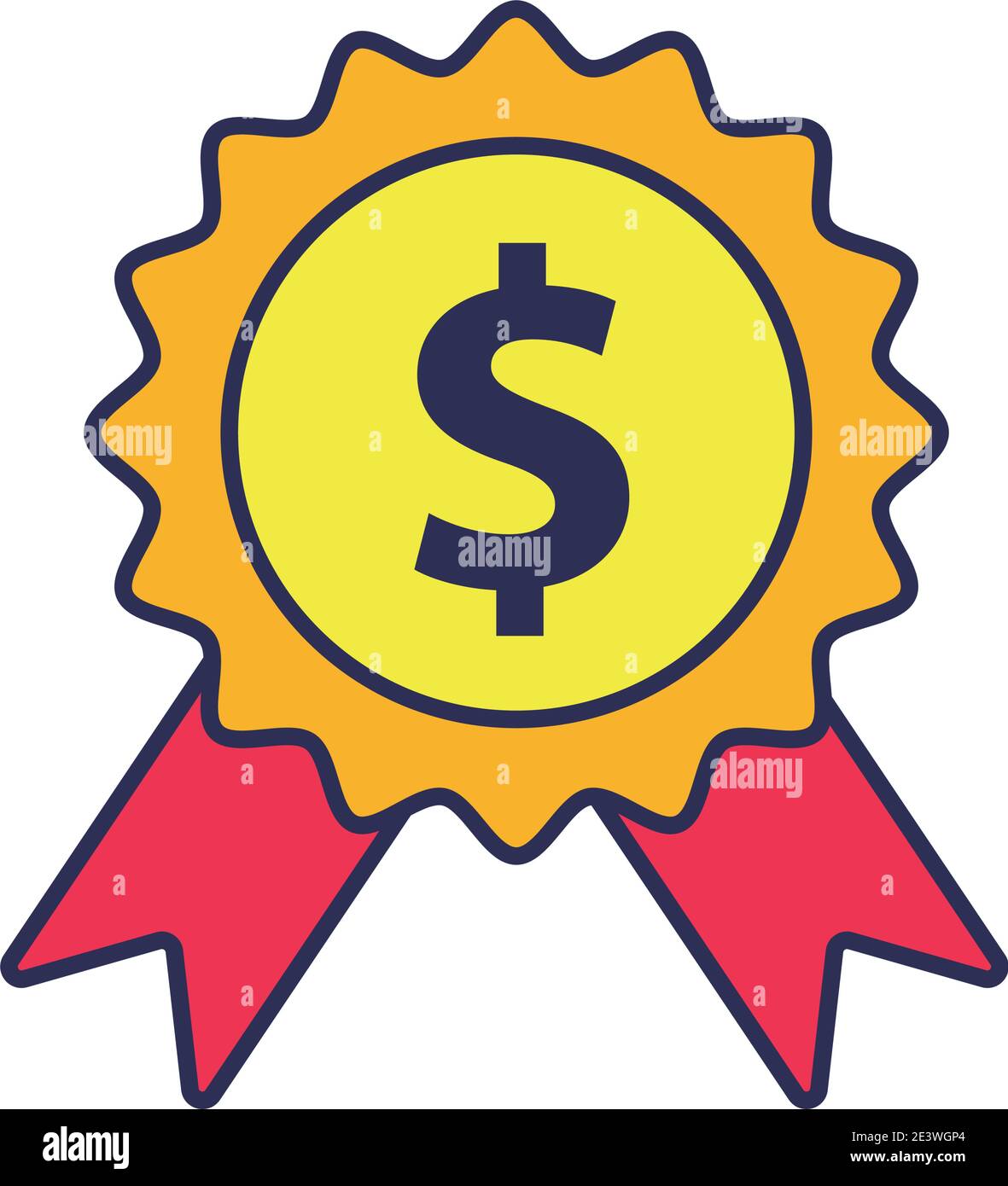 seal stamp with dollar money symbol flat style icon vector illustration ...